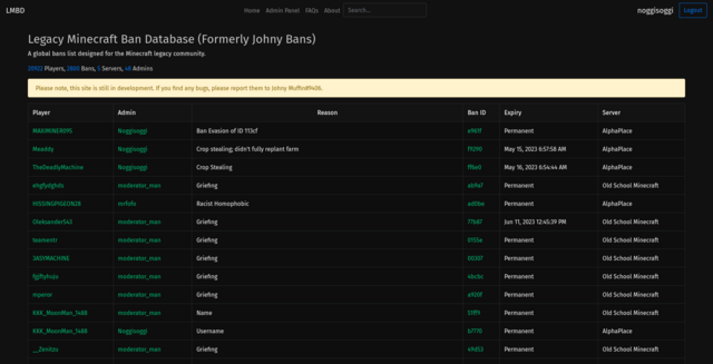 Integrated Legacy Minecraft Ban System - RetroMC