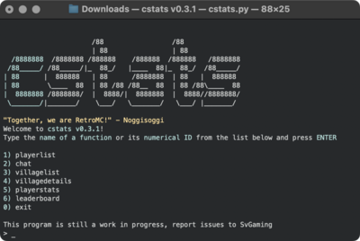 cstats - RetroMC